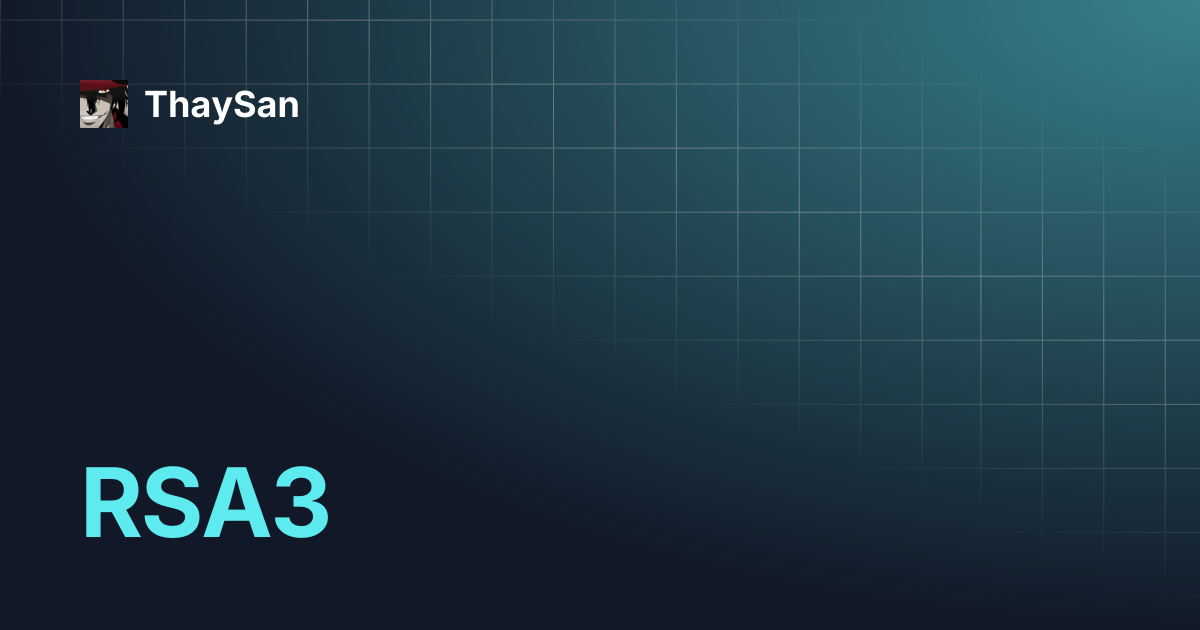 RSA3 | ThaySan